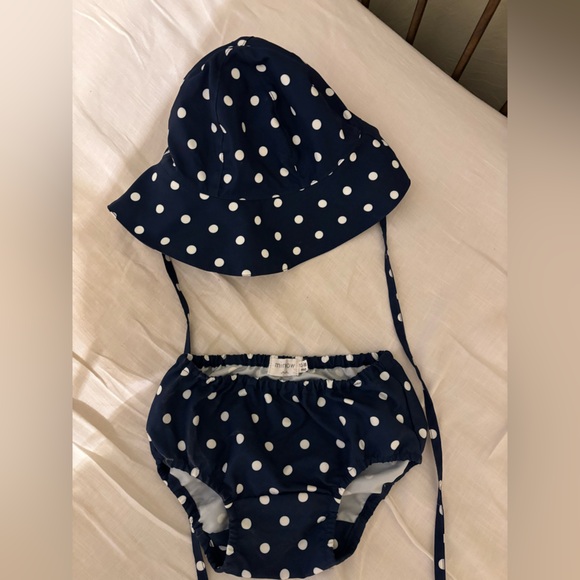 Minnow | Accessories | Minnow Swim Navy Polka Dot Bathing Suit Hat ...